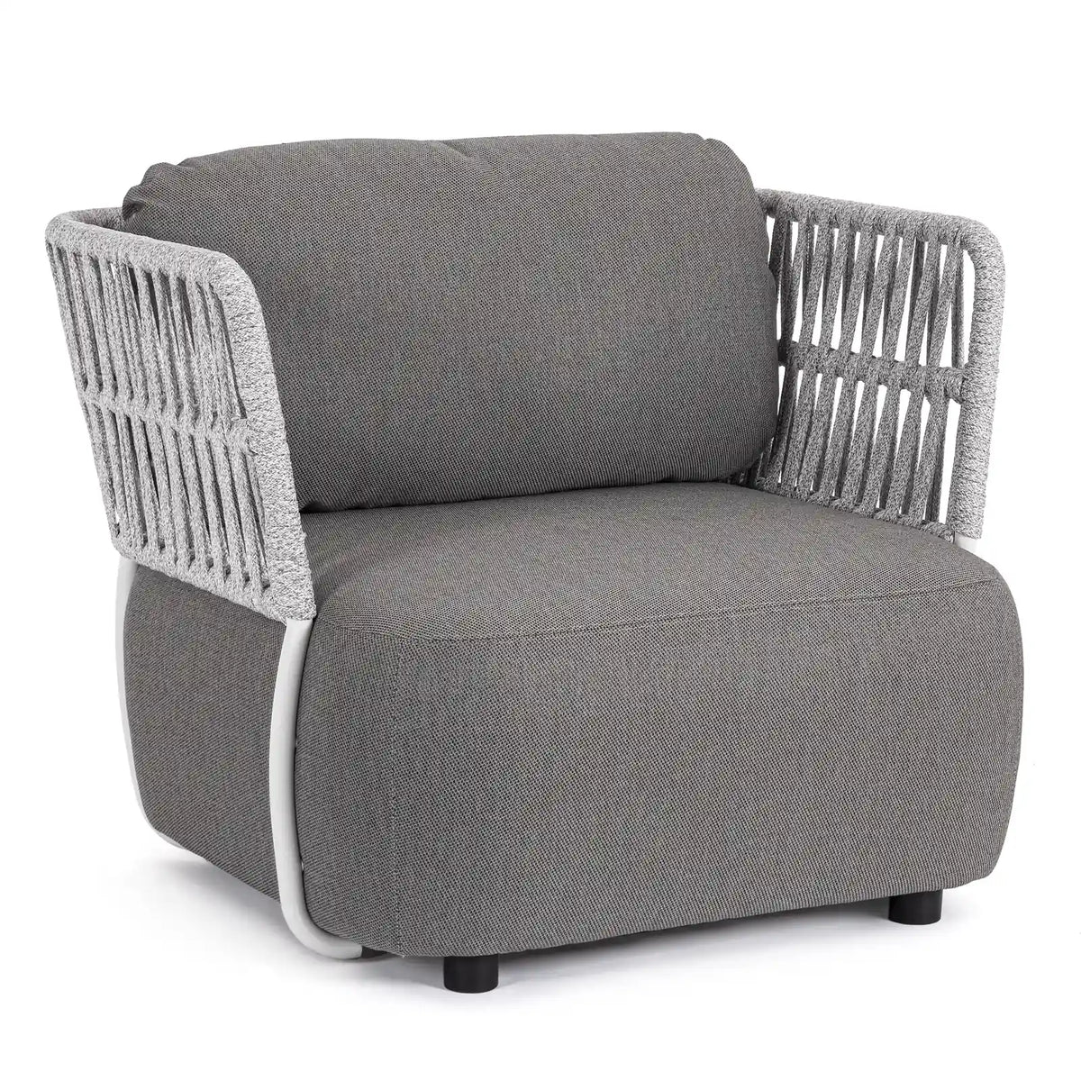 Outdoor Sessel mit Kissen Palmer Weiß/Grau
