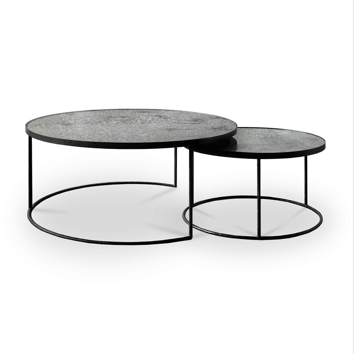 Side tables - clear - round - set of 2