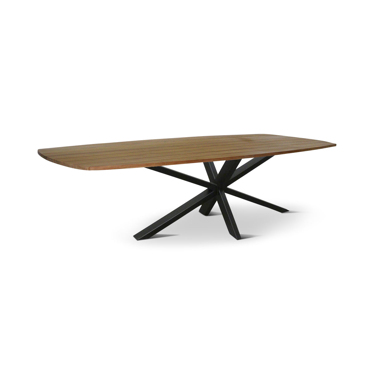 Garden table Raclin 300x128 teak natural, star table leg black aluminu