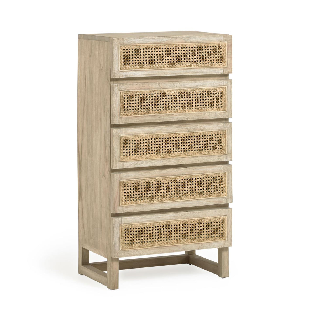 Rexit chest of 5 drawers made of solid wood and Mindi veneer with ...
